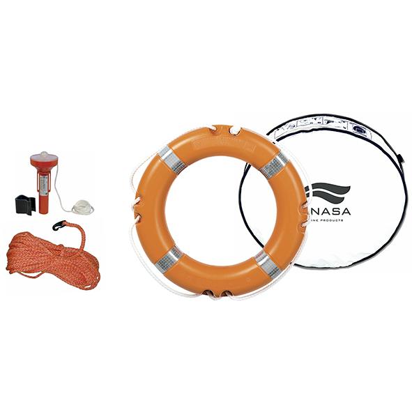 Kit Aro salvavidas SOLAS 63cm + Luz + Rabiza + Funda